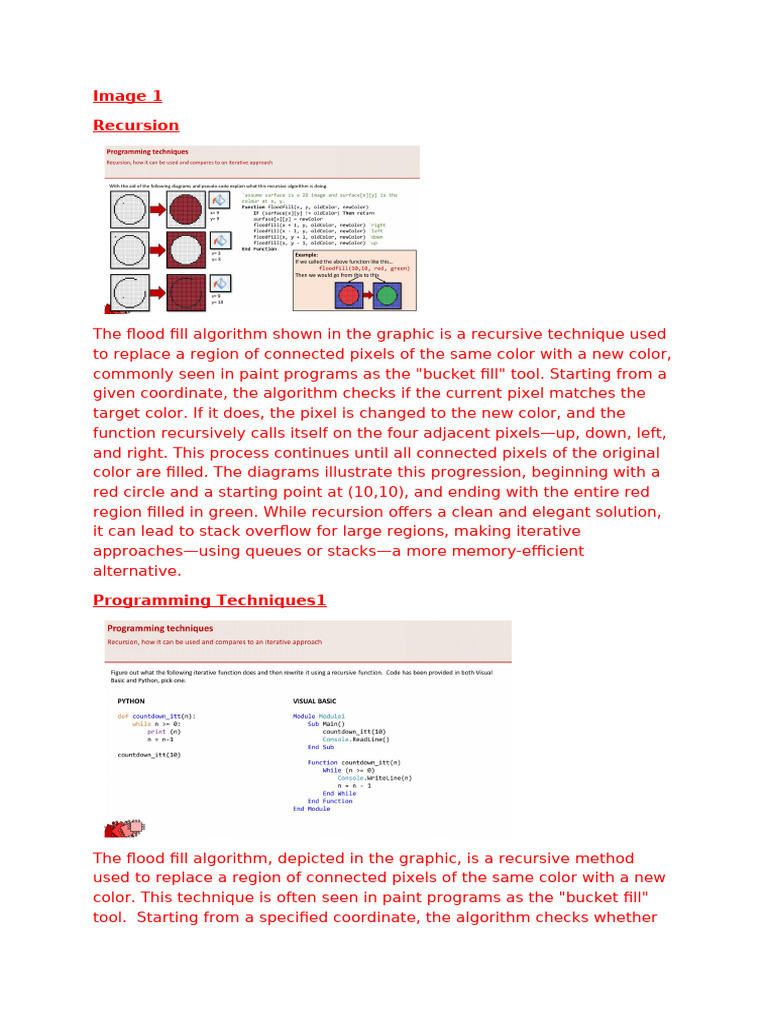 Flood Fill Algorithm: Recursion vs Iteration | PDF | Computer Science ...