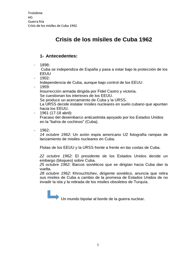 Crisis de los Misiles en Cuba 1962 | PDF | Crisis de los misiles ...