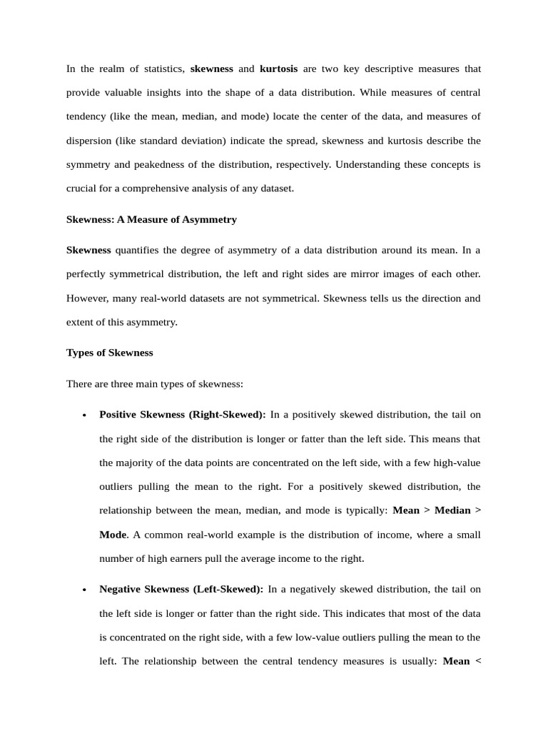Session3 Quadrant2 Module5 SkewnessKutosis Notes | PDF | Skewness ...