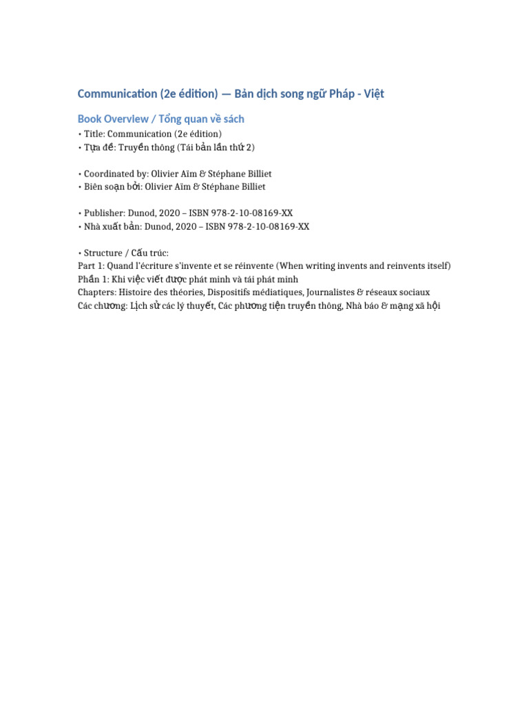 Communication Bilingual FR-VN | PDF