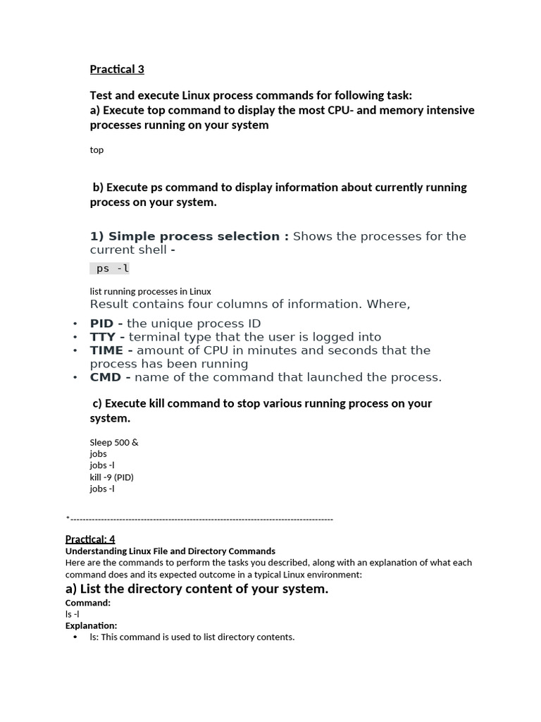 Practical 3 4 OS | PDF | Directory (Computing) | Computer File