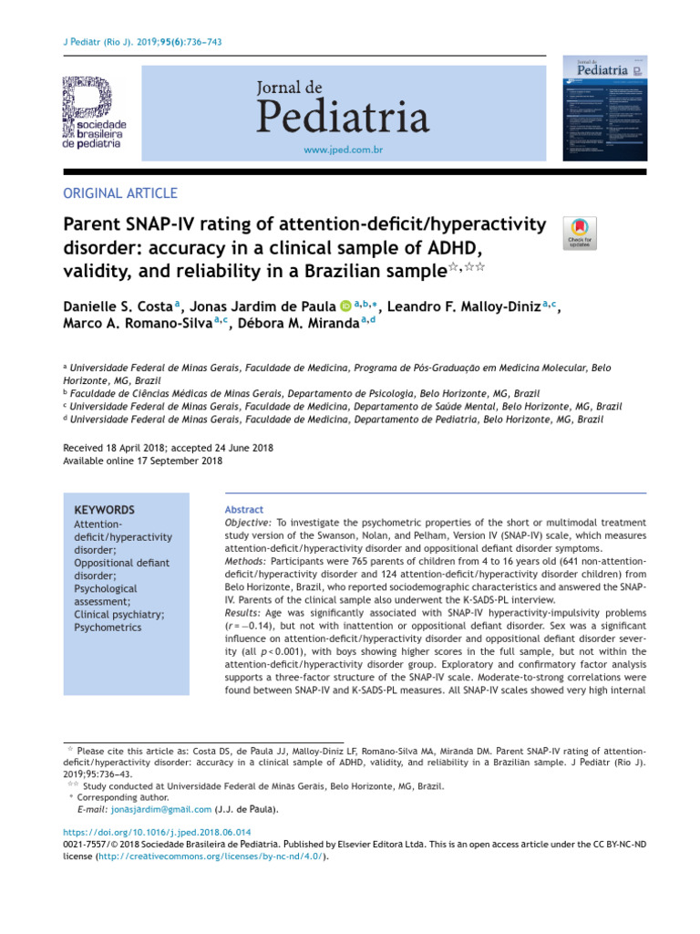 Snap Reliability Validity | PDF | Attention Deficit Hyperactivity ...