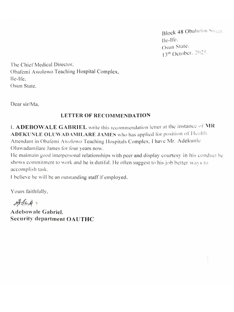 Recommendation Letter | PDF