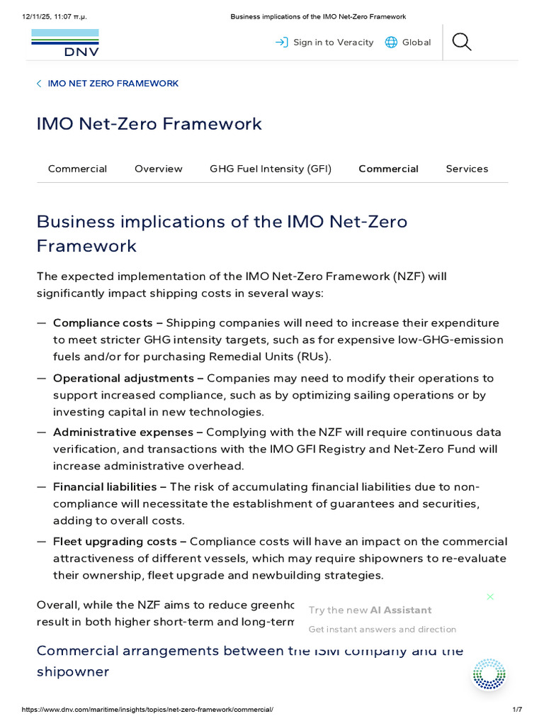 Business Implications of The IMO Net-Zero Framework | PDF | Regulatory ...