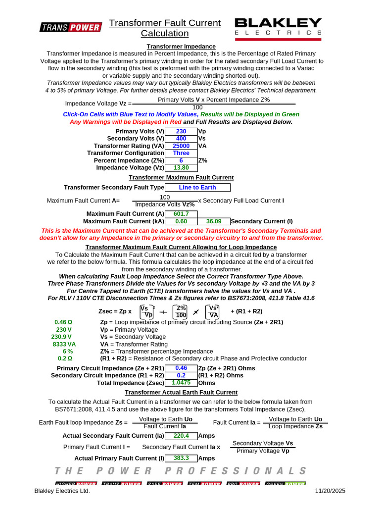 Transformer Impedance and Fault Current Guide | PDF | Transformer ...