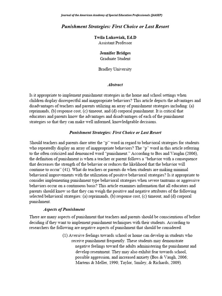 7 Punishment | PDF | Corporal Punishment In The Home | Punishments