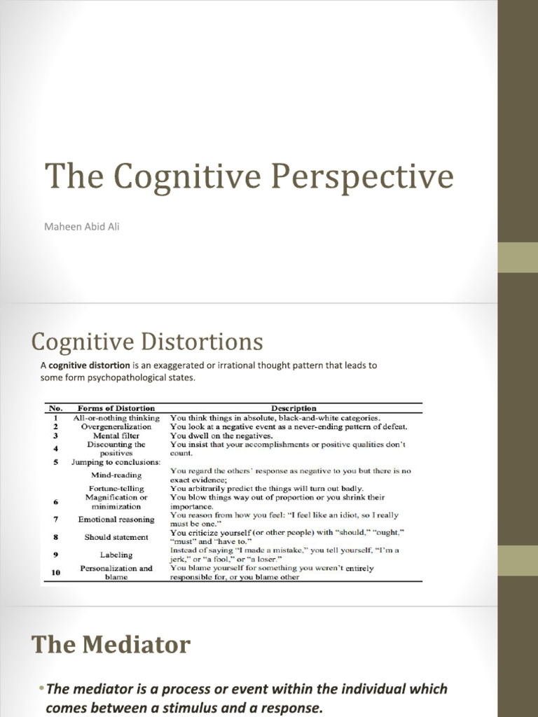 9 Cognitive Approach - Part 2 | PDF