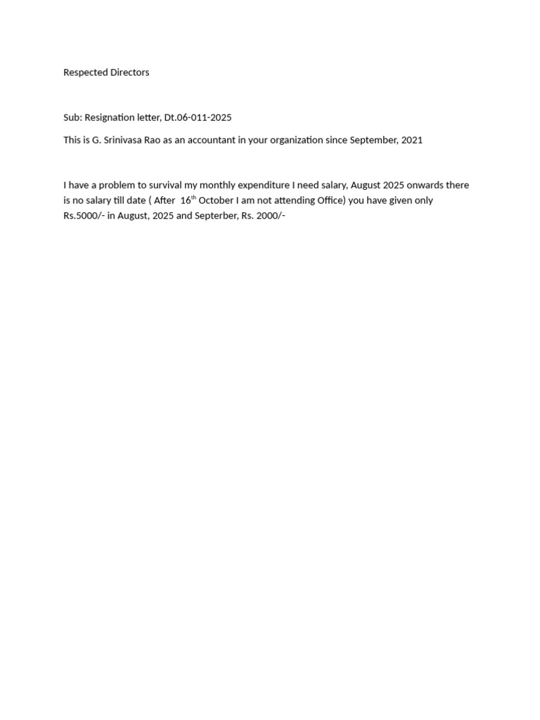 Reskignation Letter | PDF
