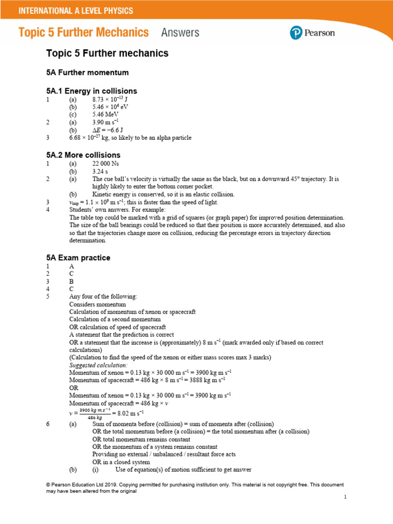 Further Mechanics: Momentum & Circular Motion | PDF | Momentum | Capacitor