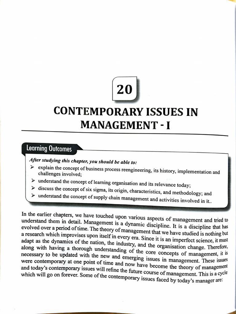 CH 20 Contemporary Issues in Management - 1 | PDF