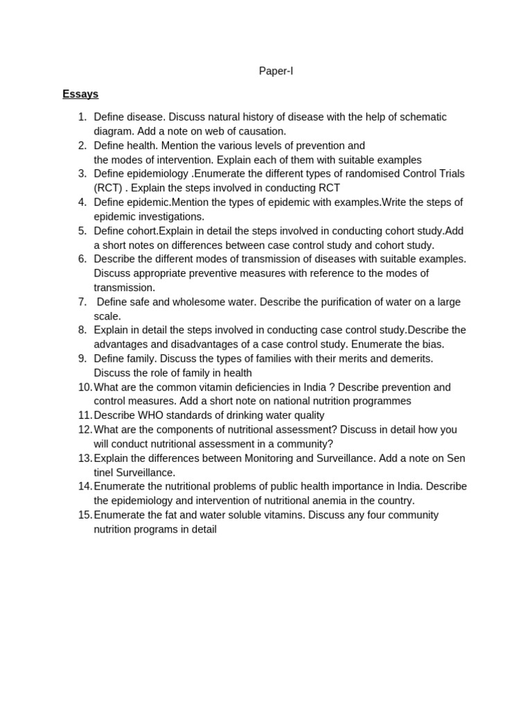 Important Questions | PDF | Epidemiology | Infection