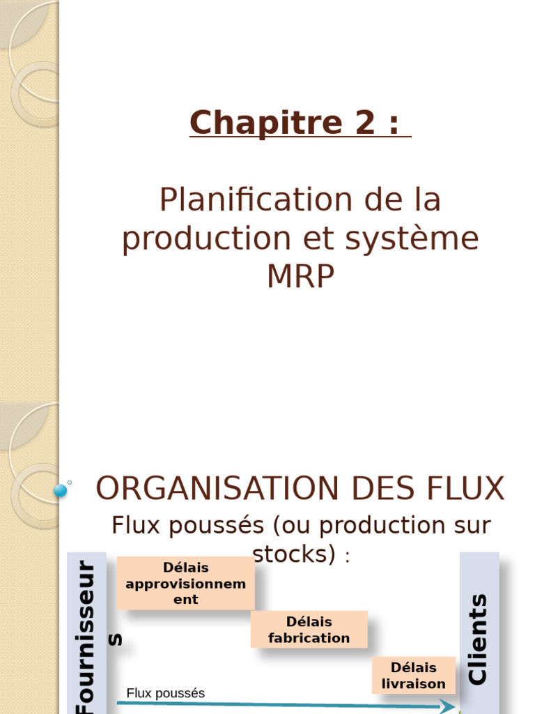 Planification MRP et Organisation des Flux | PDF | Production et ...
