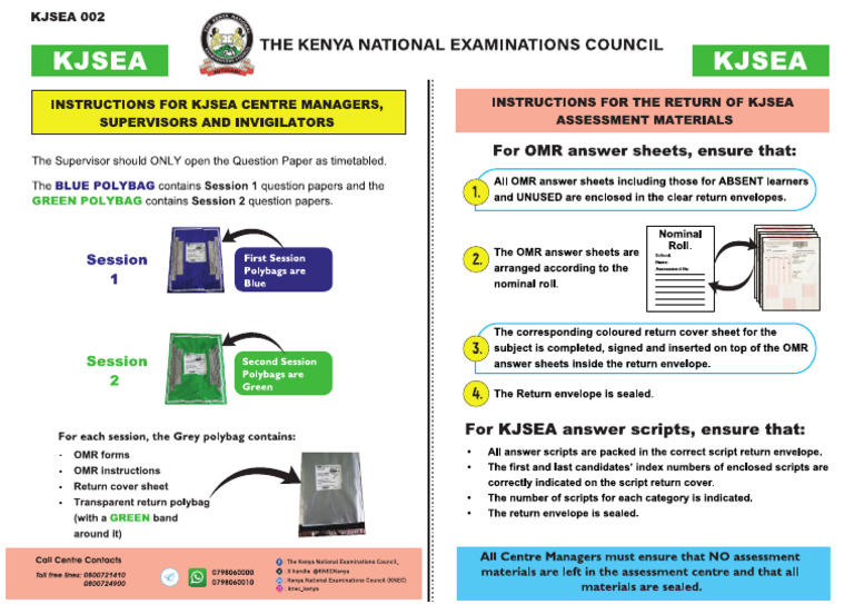 Kjsea 002-Intructions For Kjsea Centre Managers in Schools | PDF