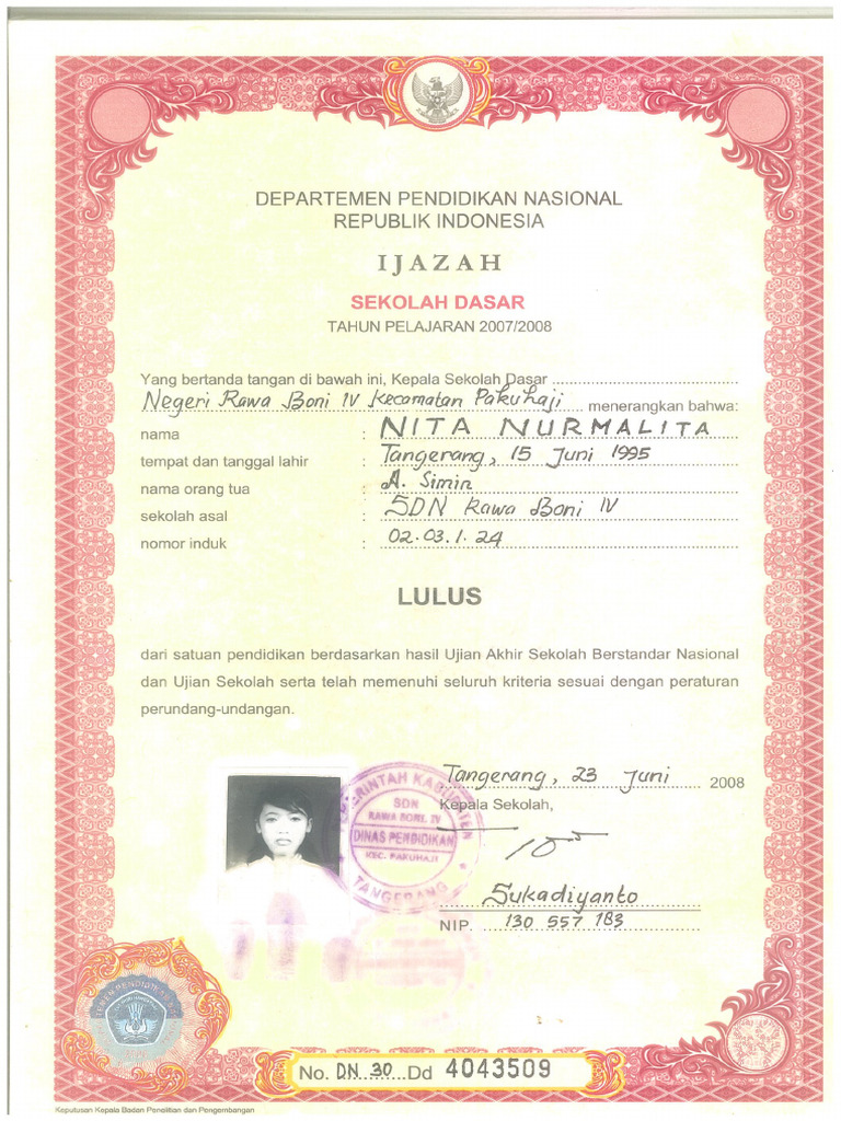 ijazah sd | PDF