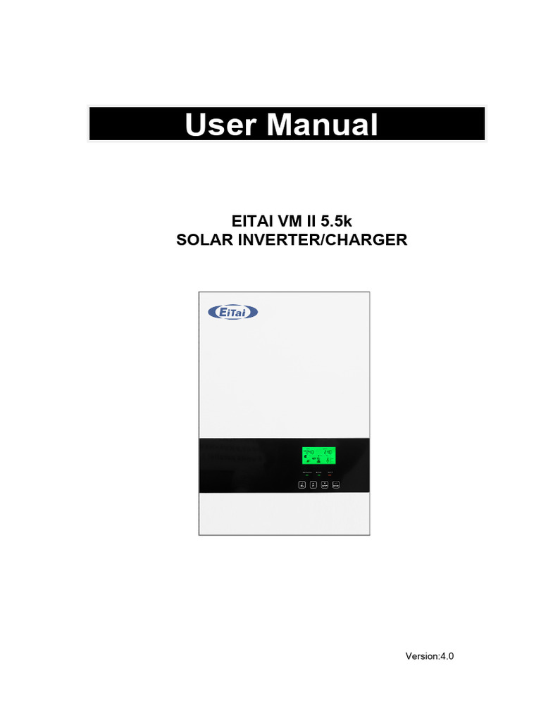 Eitai VM II 5.5k User Manual | PDF | Photovoltaics | Solar Panel