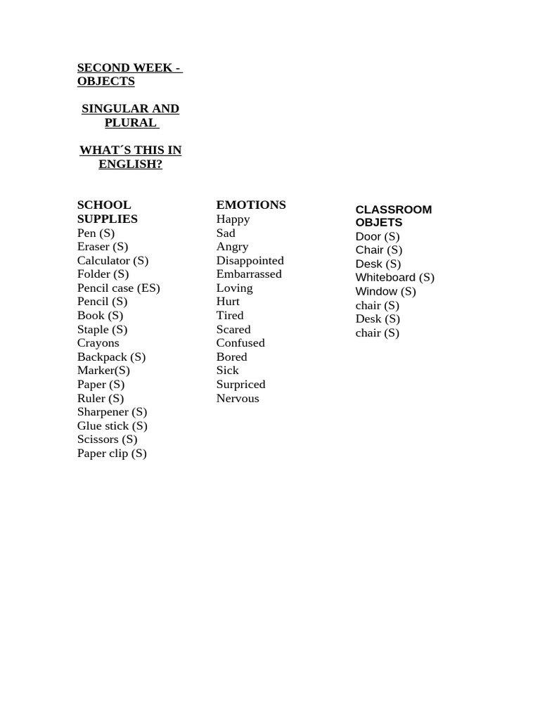 Vocabulary - School Supplies | PDF