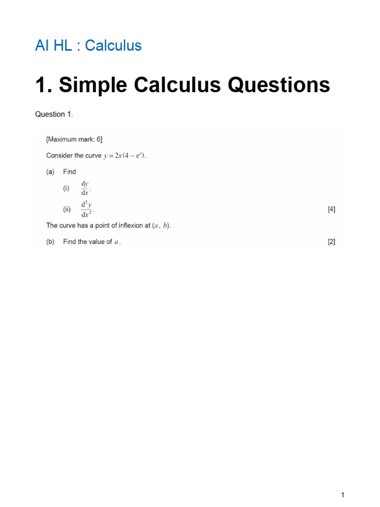 Calculus Questions and Exercises Guide | PDF | Differential Equations ...