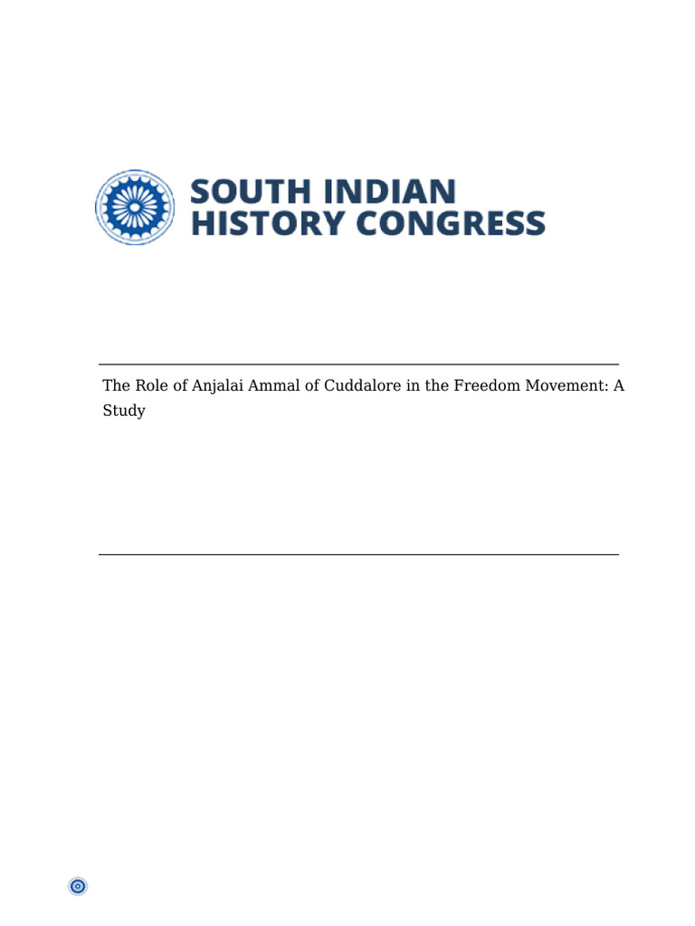 Anjalai Ammal's Role in India's Freedom | PDF | Mahatma Gandhi | Indian ...
