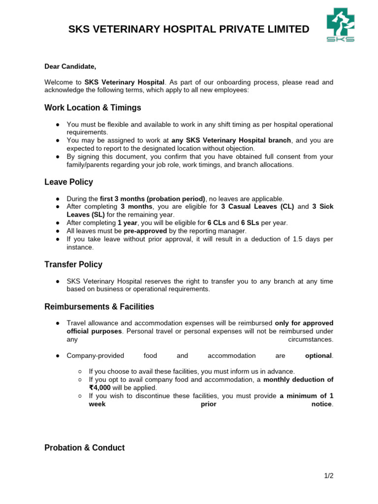 Employee Onboarding Agreement - Additional Clause | PDF | Business | Labor