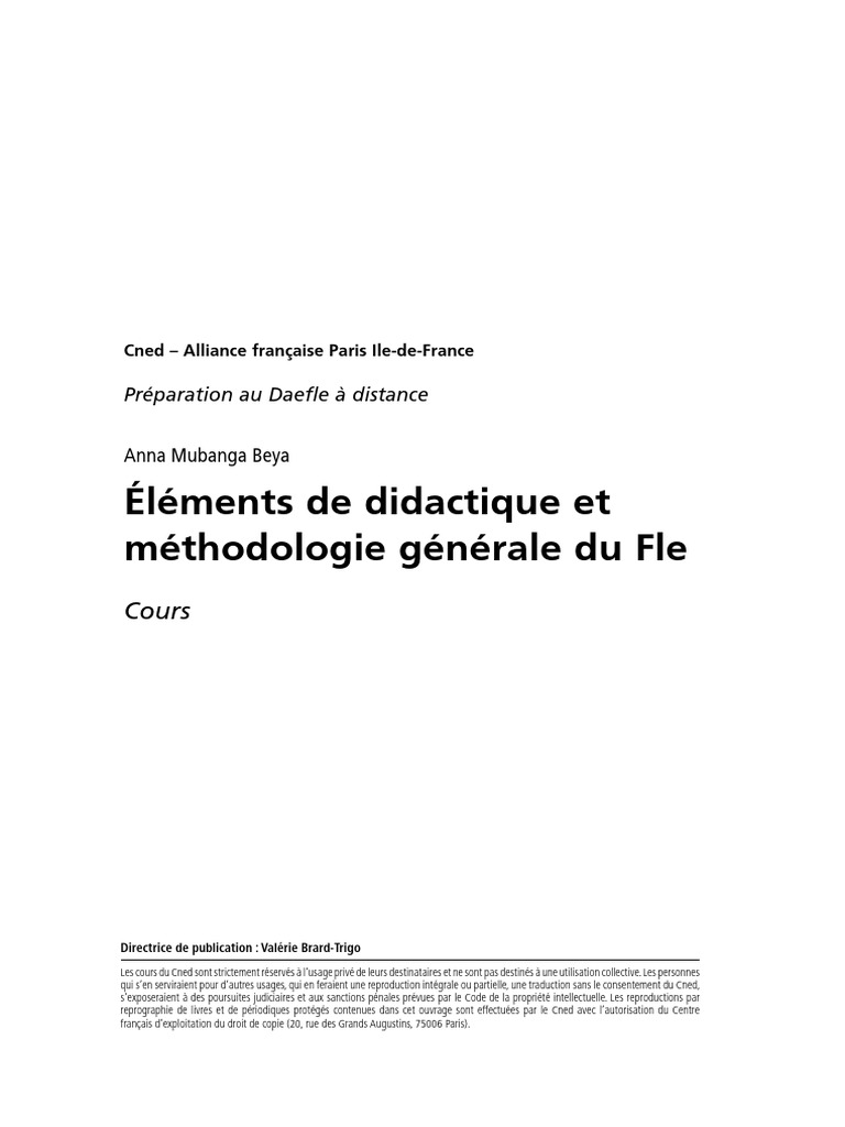 Didactique et méthodologie du FLE | PDF | Pédagogie | Science