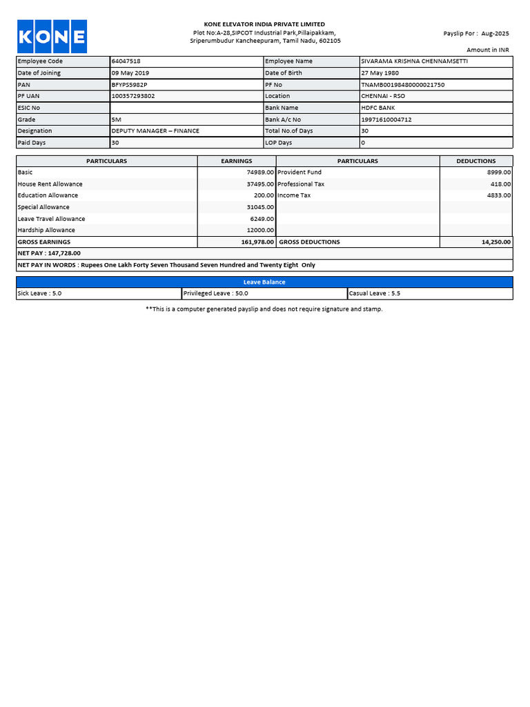 Payslip August 2025(1) | PDF | Government Finances | Payments