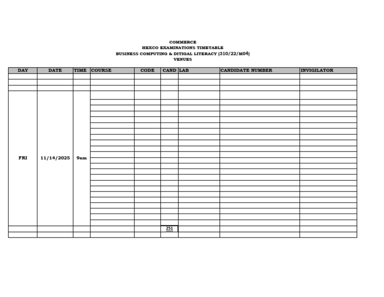 COMMERCE - HEXCO Computer Based Exams - Nov 2025 | PDF