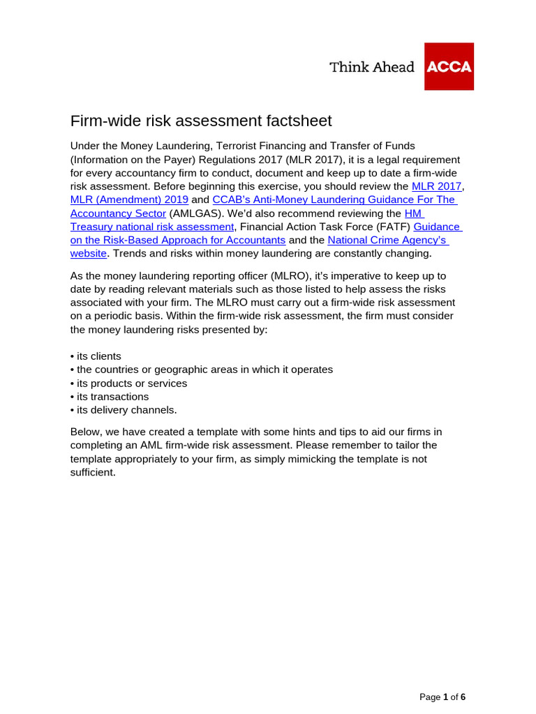 Firm Wide Risk Assessment Factsheet 0824 | PDF