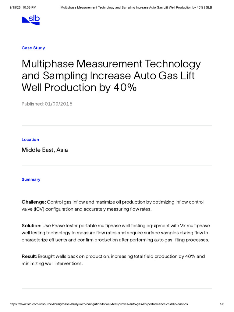 Boosting Oil Production with AGL Technology | PDF | Flow Measurement ...