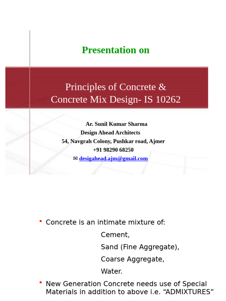 Concrete Mix-Design | PDF | Concrete | Construction Aggregate