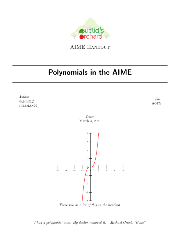 Polynomials in The AIME | PDF | Factorization | Polynomial