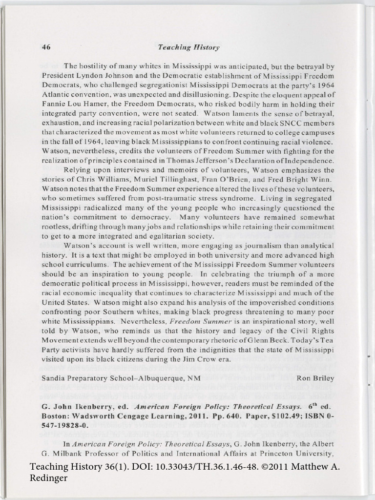 Freedom Summer's Impact on Civil Rights | PDF | Labour Economics ...