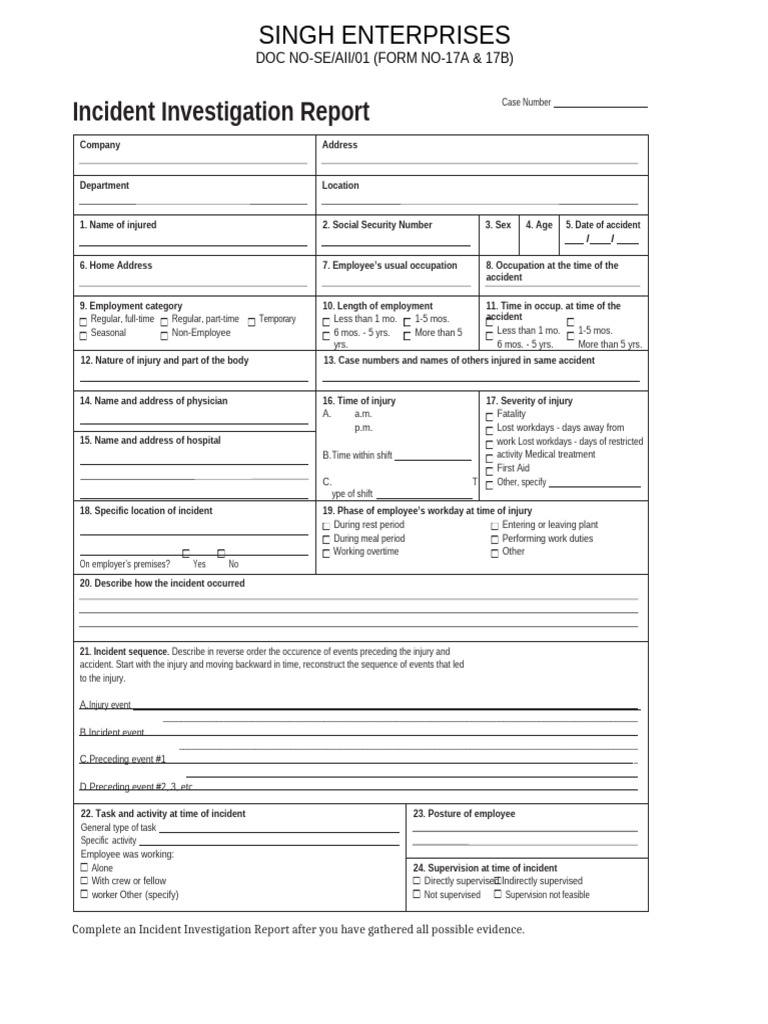 (17A & 17B) ACCIDENT INCIDENT INVESTIGATION SYSTEM | PDF