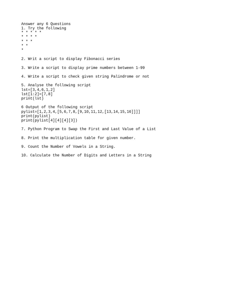 Python Coding Exam | PDF