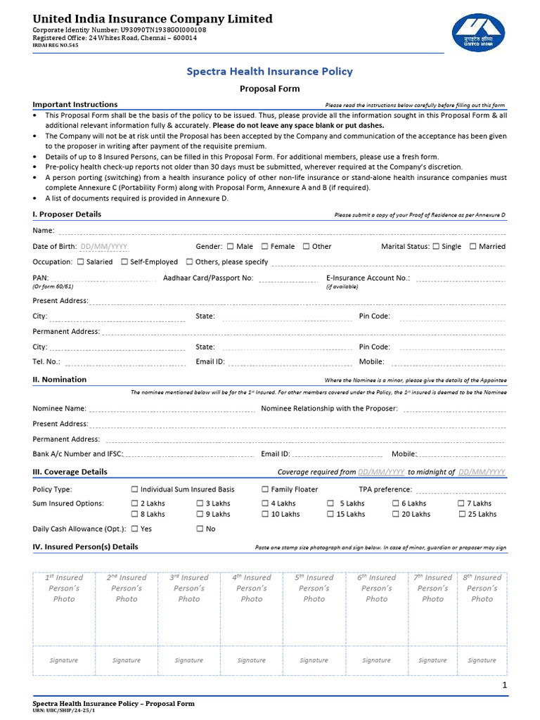 Proposal Form - SHIP | PDF | Identity Document | Hypertension