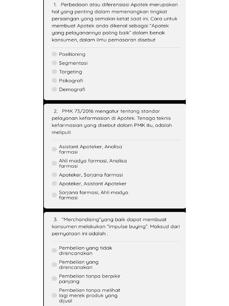 Quiz Manfar | PDF