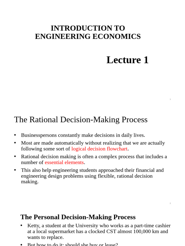 Engineering Economics: Decision-Making Guide | PDF | Stocks | Market ...