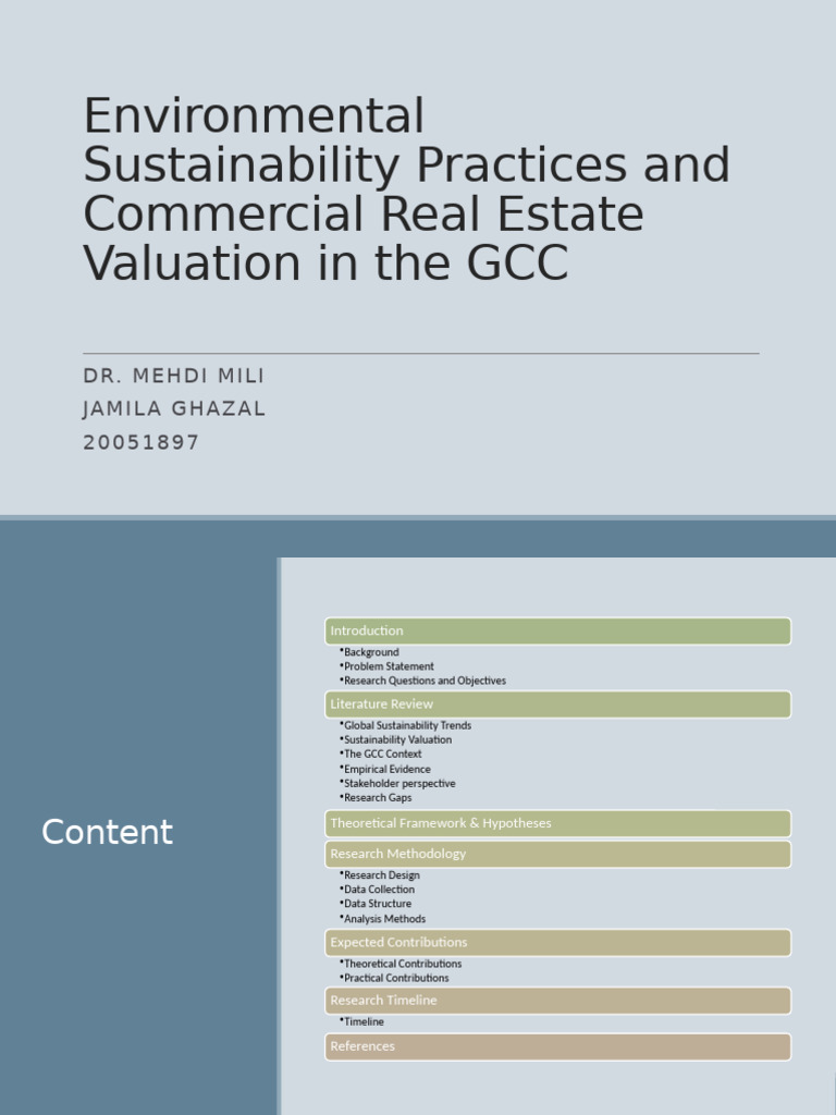 GCC Real Estate: Sustainability Impact on Valuation | PDF ...
