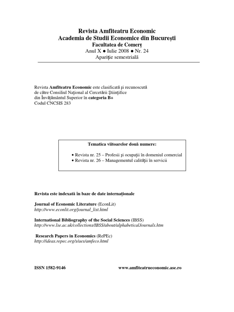 Amfiteatru Economic 2008 - 2 | PDF | Logistics | Retail