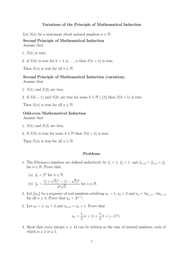 Mathematical Induction | PDF | Mathematics | Mathematical Logic