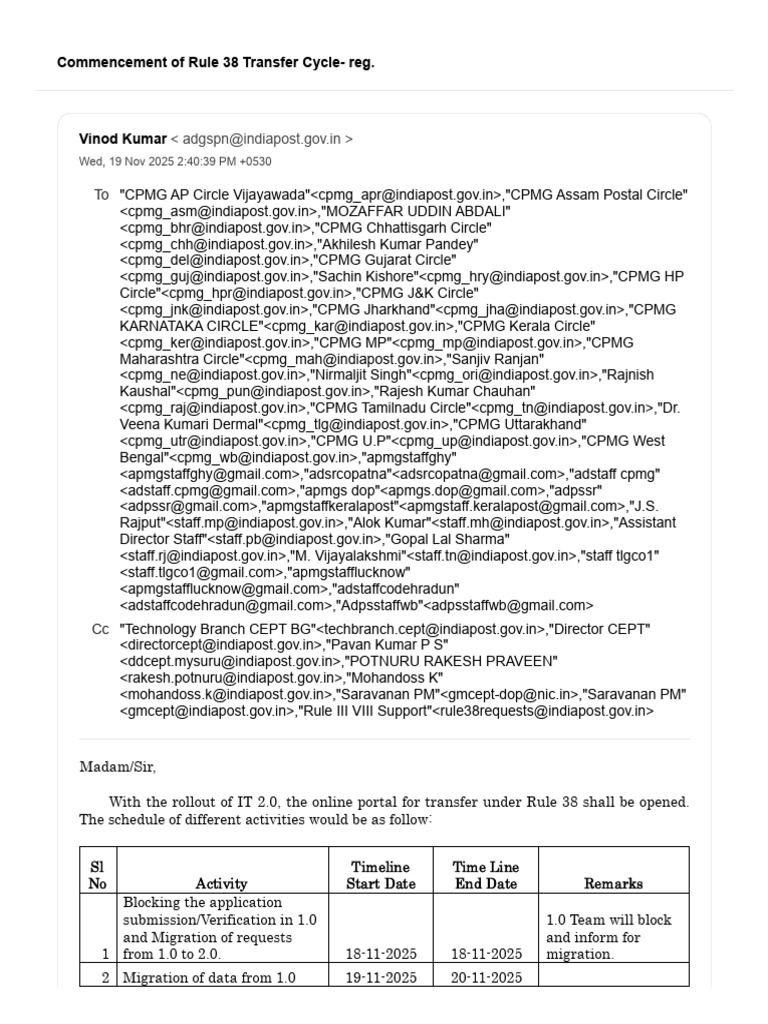 Rule 38 Schedule | PDF