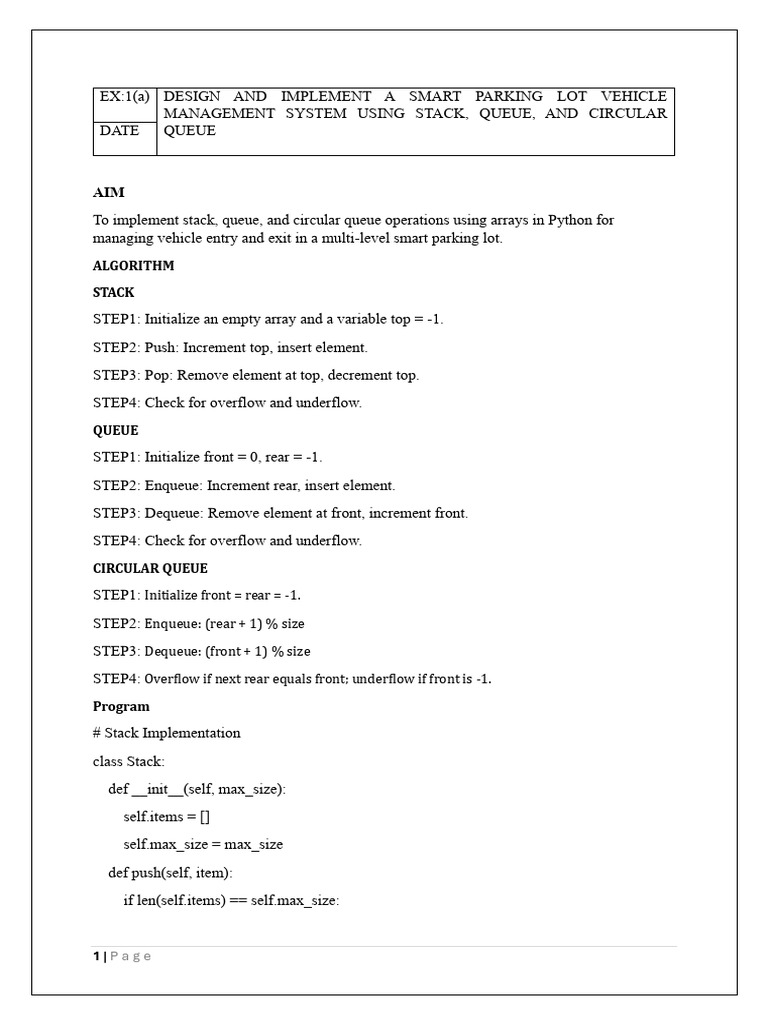 Data Structures Lab Manual - II Year Python | PDF | Queue (Abstract ...