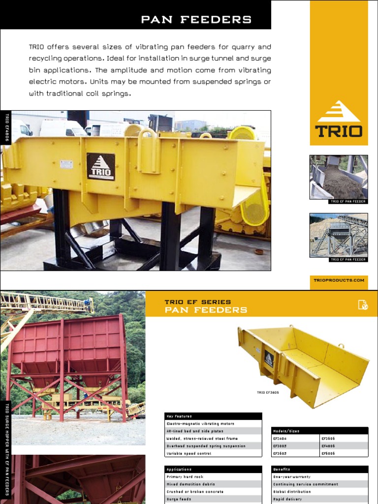 TRIO Vibrating Pan Feeders Overview | PDF | Home & Garden | Technology ...
