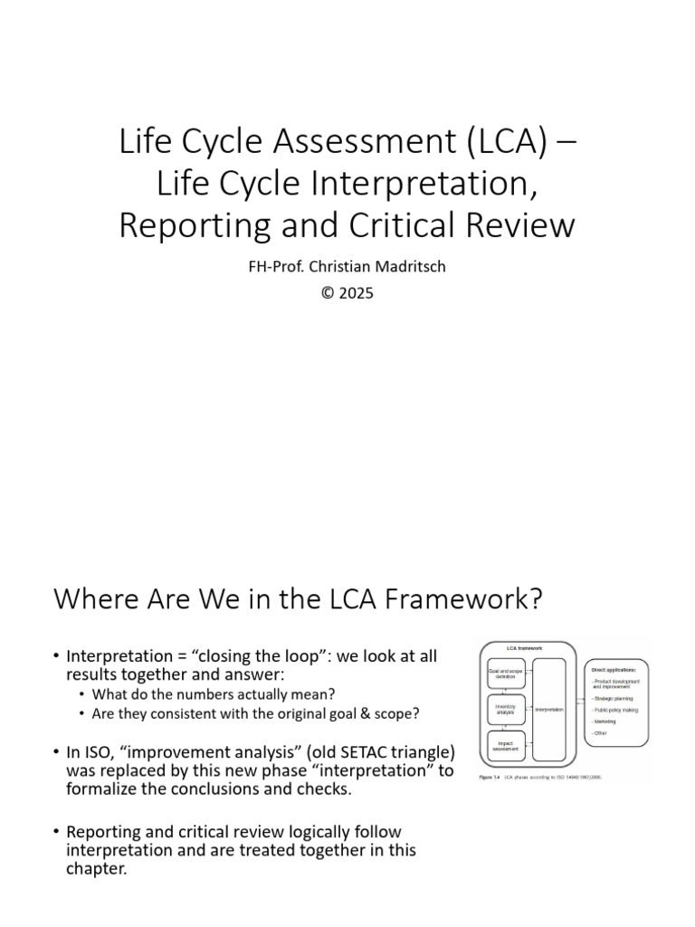 LCA Interpretation and Reporting Guide | PDF | Life Cycle Assessment