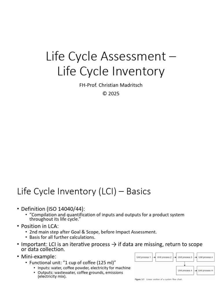 3 - Life Cycle Inventory | PDF | Life Cycle Assessment | Mechanical ...