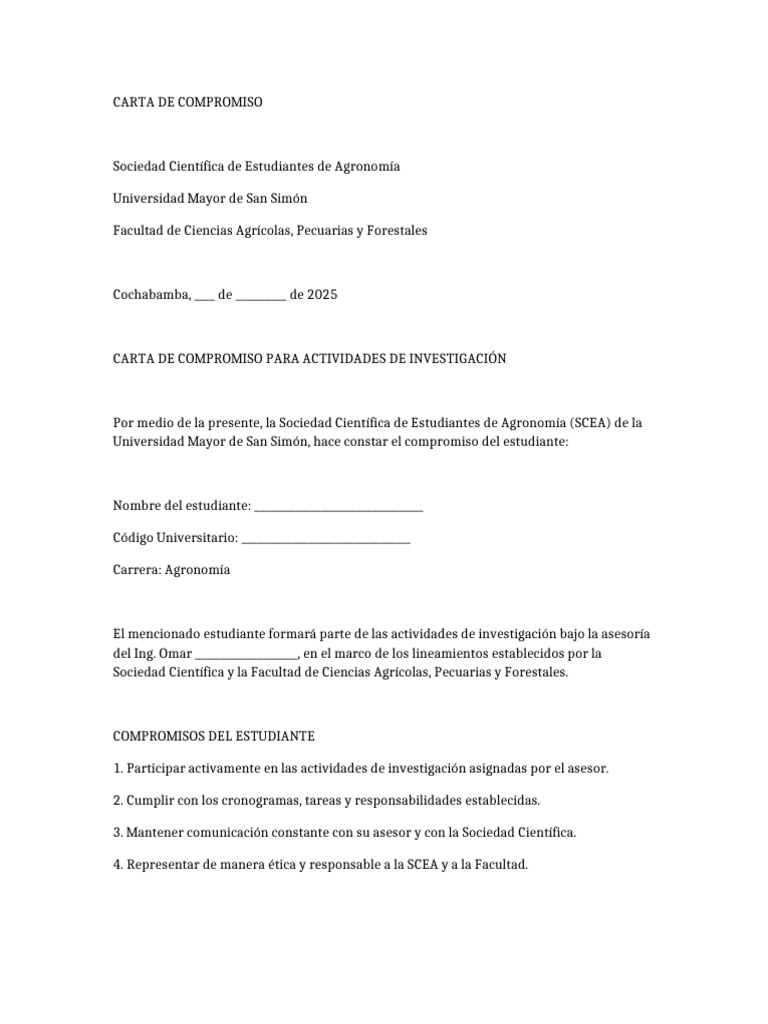 Compromiso Estudiantil en Investigación Agronómica | PDF