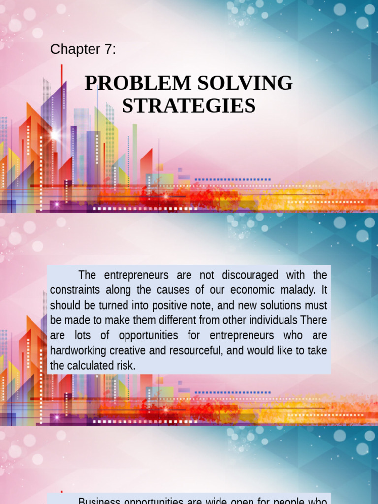 Entrepreneur Problem Solving Strategies | PDF | Entrepreneurship ...