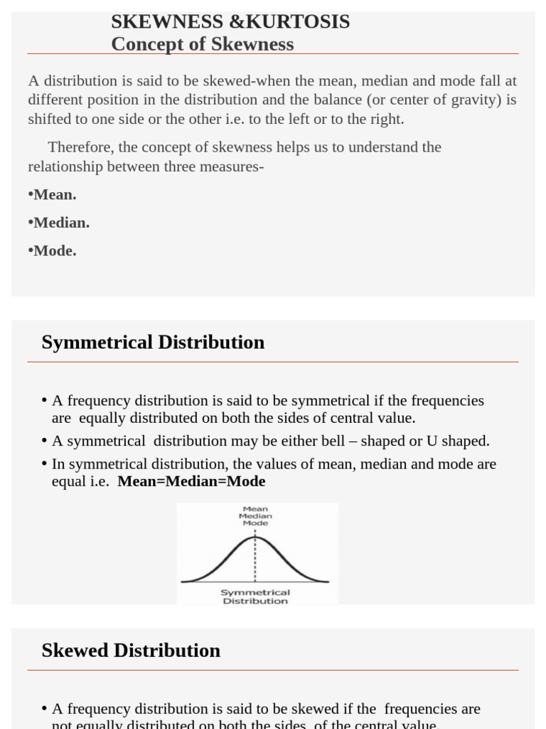 Understanding Skewness and Kurtosis | PDF | Skewness | Mode (Statistics)