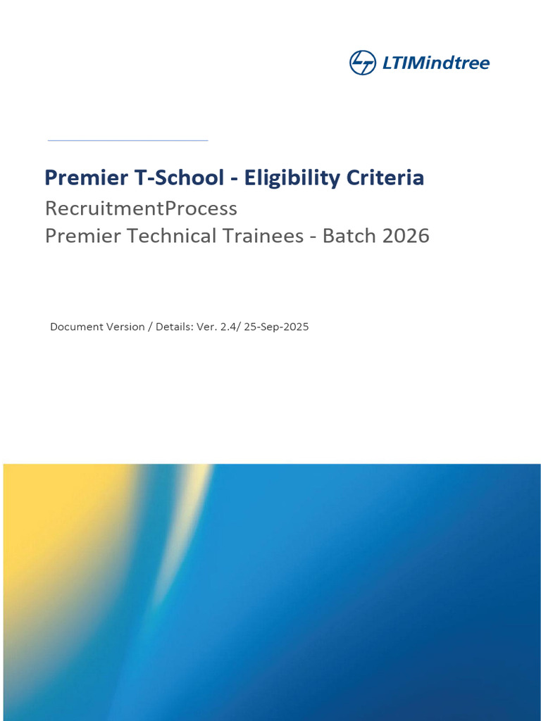 Eligibility Criteria- T-School Premier Hiring - Batch 2026.PDF | PDF ...