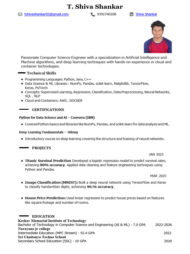 Shiva Resume | PDF