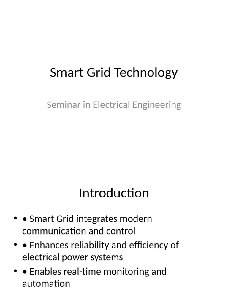 Electrical - Engineering - Seminar Topic Smart Grid | PDF